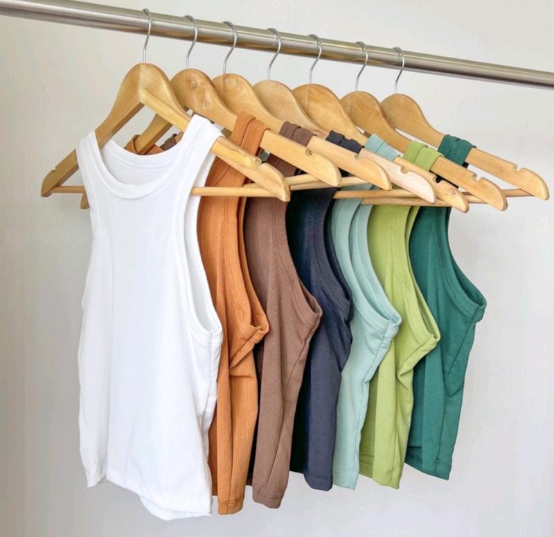 Fashion Racer back Crop top Plain knitted Halter top free size - TikTok ...