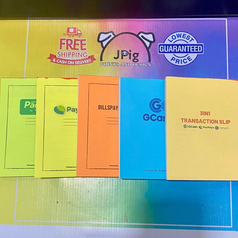 TRANSACTION GCASH SLIP 3in1 Pad / GCASH / BILLS PAYMENT / E-LOADING ...
