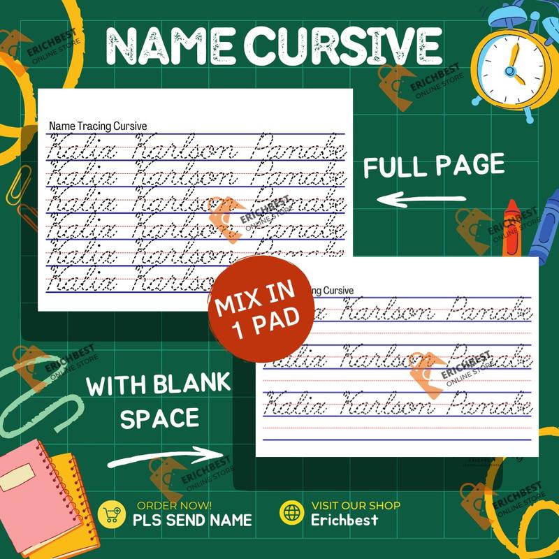 Tracing Name Cursive Full Page & With blank space Mix in 1 pad - TikTok ...