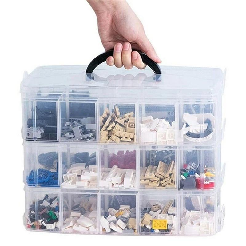 Removable 3-Layer 18/30 Slots Storage Box Craft Blocks Toy Organizer ...