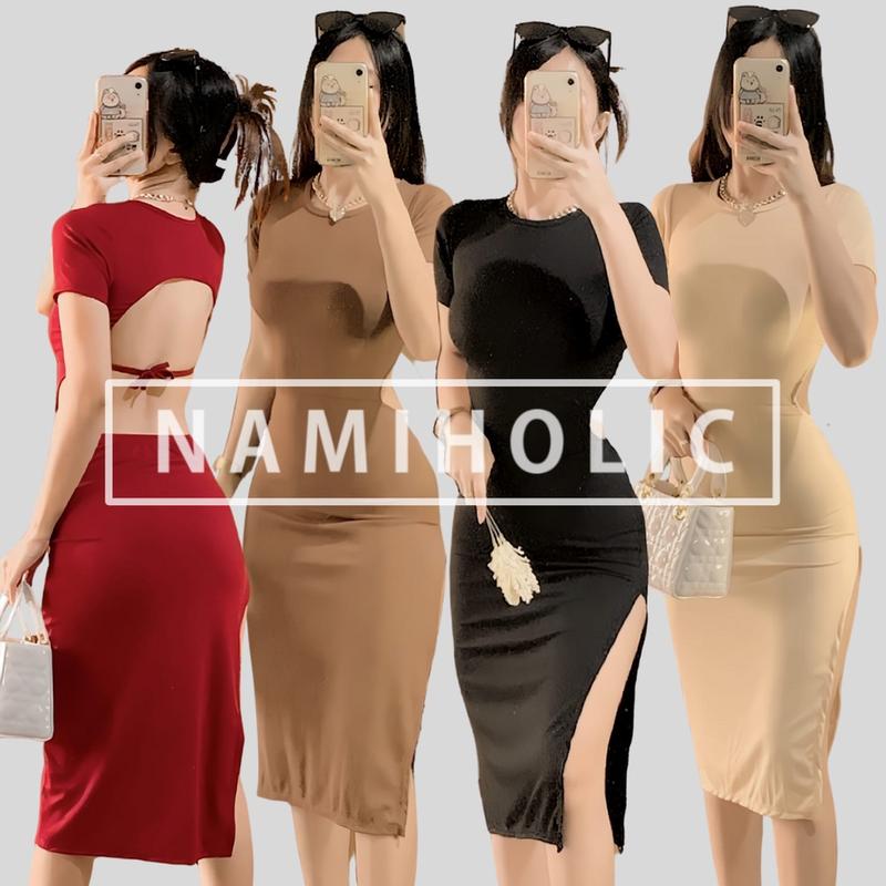 Namiholic Sassy Open Back Knitted Bodycon Dress | Knitted Fabric - TikTok Shop Philippines