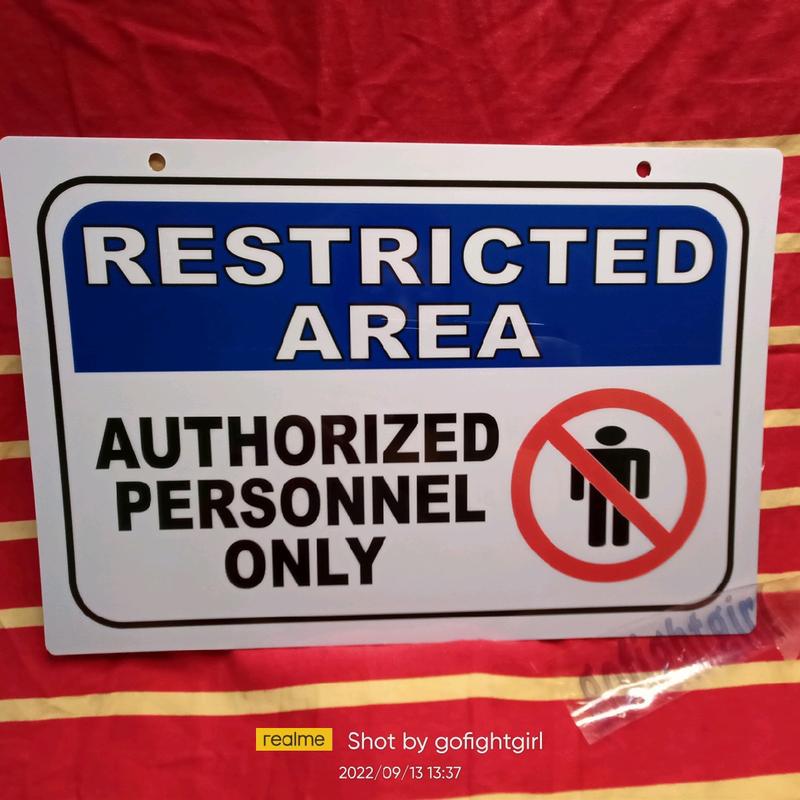 Restricted Area Authorized Personnel Only Signage A4 Size PV - TikTok ...
