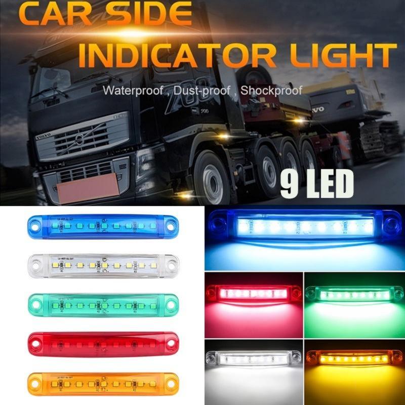 10PCS 24V 9 LED Side Marker Light Truck Warning Indicator Lamp - TikTok ...