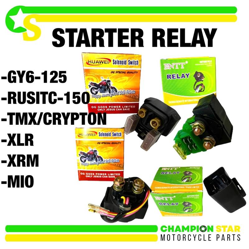 CHAMPION STAR MOTORCYCLE STARTER RELAY TMX/CRYPTON, XLR, RUSITC150 ...