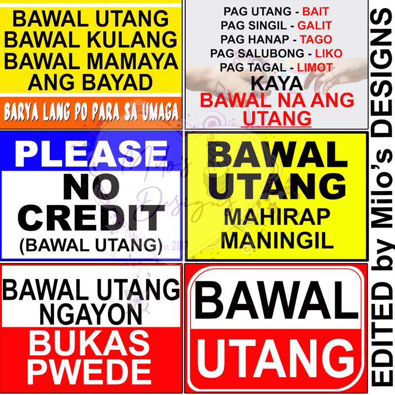 Bawal Utang Signages / A4 Laminated Decor Multicolor - TikTok Shop ...