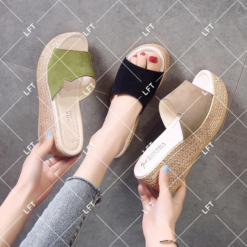 LFT New Korean styles women suede wedge sandals 3 inch Shoes - TikTok ...