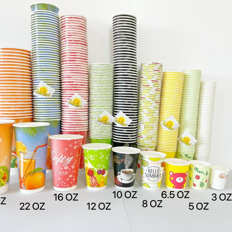 50pcs hot coldDISPOSABLE PRINTED PAPER CUPS WITHOUT LIDS paper - TikTok ...