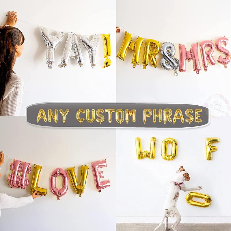 Letter Balloons - Custom Phrase 16" Inch Alphabet Letters & Numbers ...