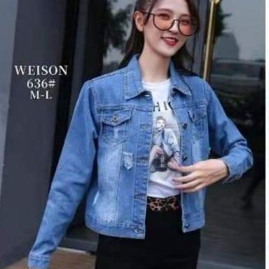 Plain Maong jacket for women - TikTok Shop Philippines