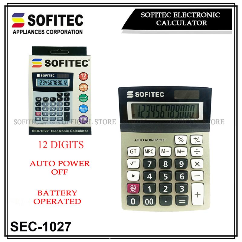 SOFITEC SEC-1027 2 in 1 Electronic Solar Calculator Battery Operated ...