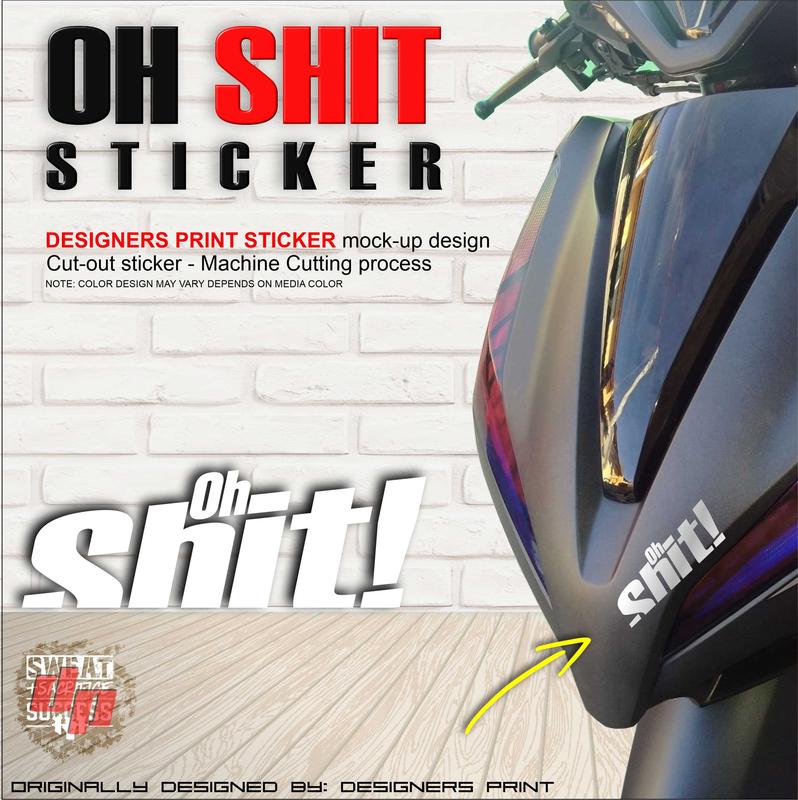 Oh Shit Sticker Design - Cut out sticker, Waterproof, 3 size - TikTok ...