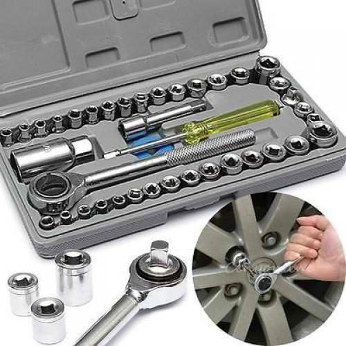 40Pcs Auto Repair Hand Tool Combination Socket Wrench Set Motor ...