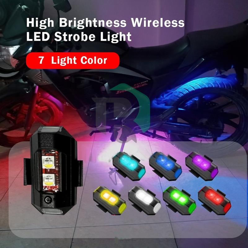 7 Color Rechargeable Flashing Aircraft Light For motorcycle Bike ...