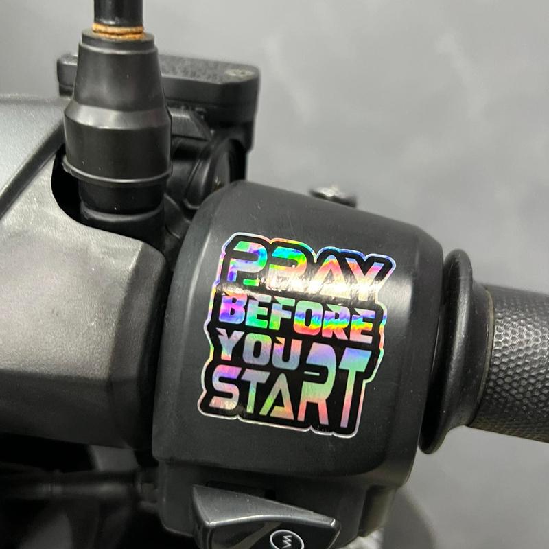 Pray Before You Start Holographic Design Sticker - TikTok Shop Philippines