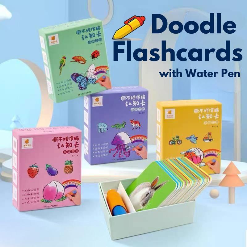 Doodle Flash Card Reusable Water Drawing Doodles Cards by WISHLAND ...