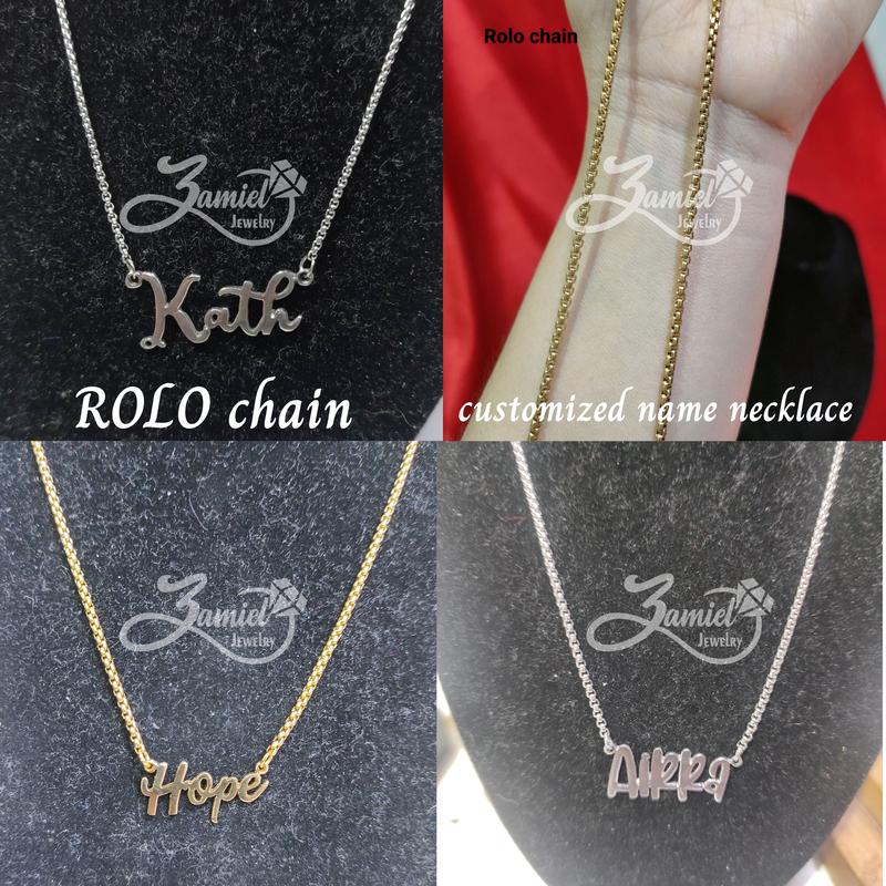 ROLO chain Name Necklace Stainless steel Daily - TikTok Shop Philippines