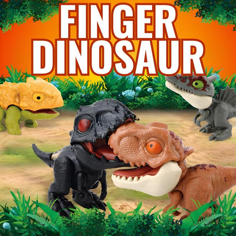 10 Pieces Random Dinosaurs Biting Fingers Model Figure with Flexible ...