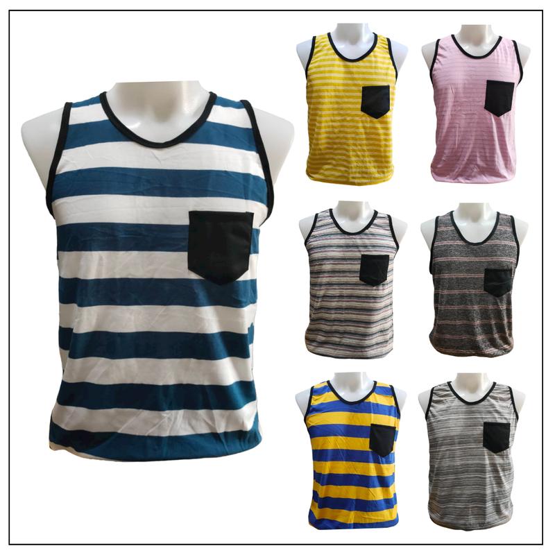 MEN'S BIG SANDO STRIPE OR PLAIN FREE SIZE TO XL - TikTok Shop Philippines