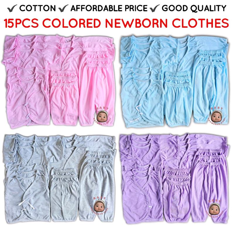 15pcs Baby Newborn Colored Clothes Baru baruan Set - TikTok Shop ...