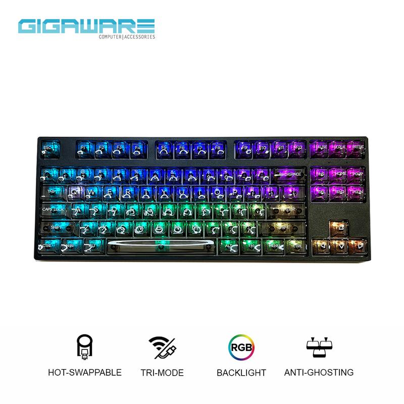 Dark Alien K87 TKL Transparent Crystal Clear 80% Wireless Keyboard ...
