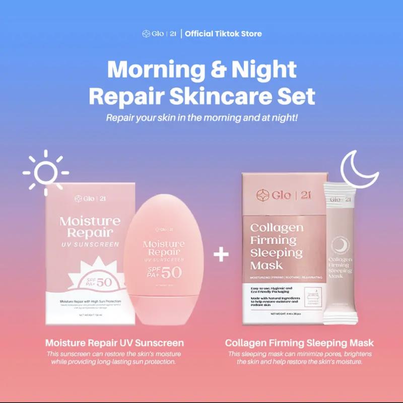 GLO21 Collagen Firming Sleeping Mask + GLO21 Moisture Repair - TikTok ...