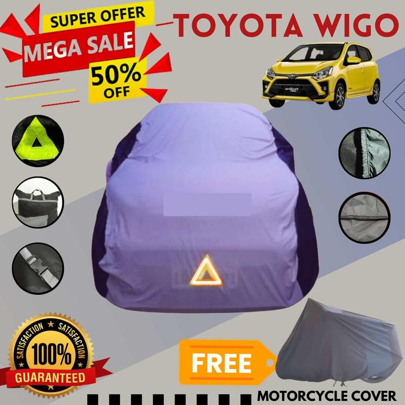 TOYOTA WIGO CAR COVER WATER REPELLANT PLUS FREE MOTOR COVER - TikTok ...