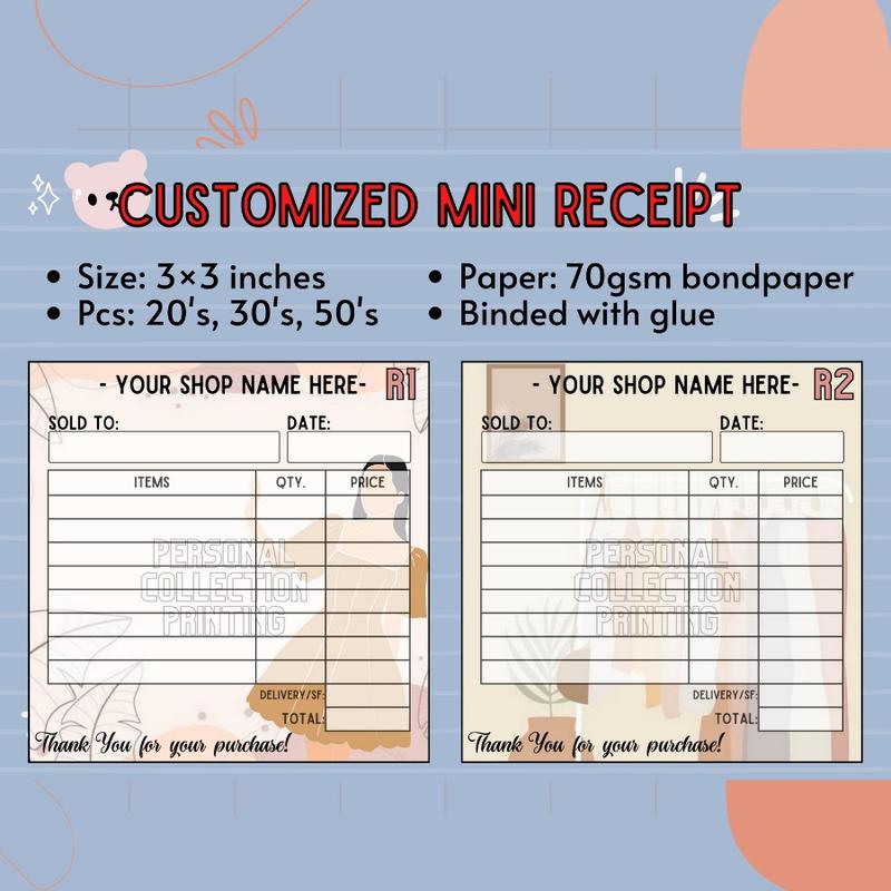 SALE CUSTOMIZED MINI RECEIPT (size: 3" x3") - TikTok Shop Philippines