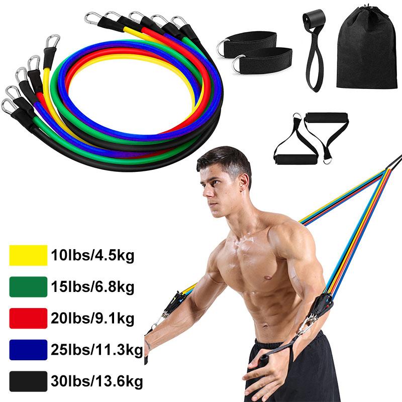 11Pcs（A Set）Resistance Bands Set Workout Fitness Elastic Ban - TikTok ...