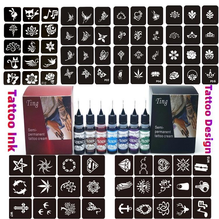 DIY Tattoo Ink Design Set Waterproof Semi long-lasting Temporary ...