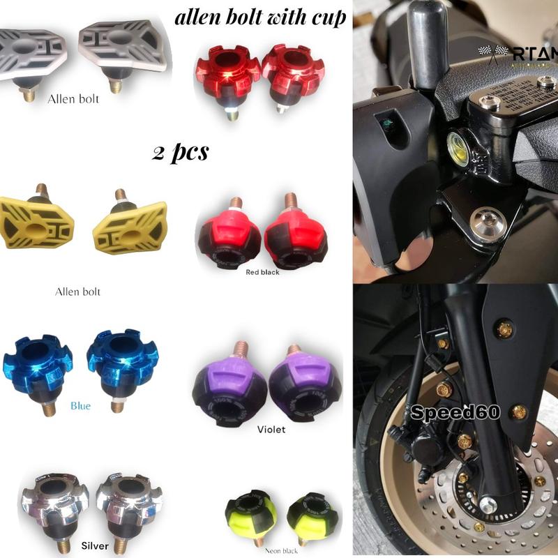 Allen Bolt With Cup And nut Complete Set 2 pcs Used for Any motorcycle ...
