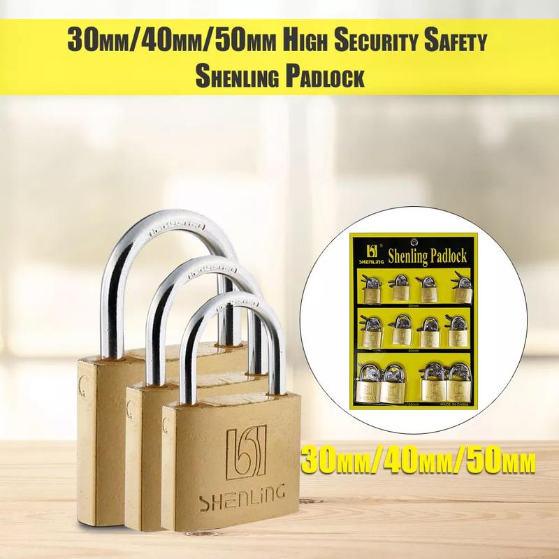 30mm/40mm/50mm High Security Safety Shenling Padlock with keys - TikTok ...