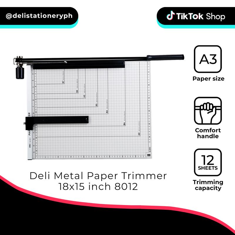 Deli 8012 Metal Paper Trimmer 18x15 inch 1PC [75258012] - TikTok Shop ...