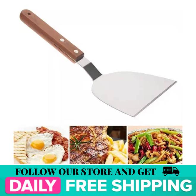 Stainless Steel Angled Hamburger Turner Flipper Teppanyaki Grill ...