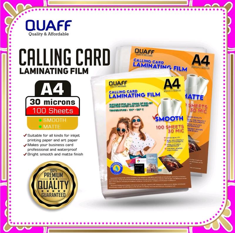 A4 Size Calling Card QUAFF Laminating Film 30micron Hot lamination ...