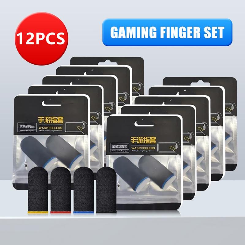 12PCs (6pair) game finger sleeves 24-pin gamers sweatproof gloves ...