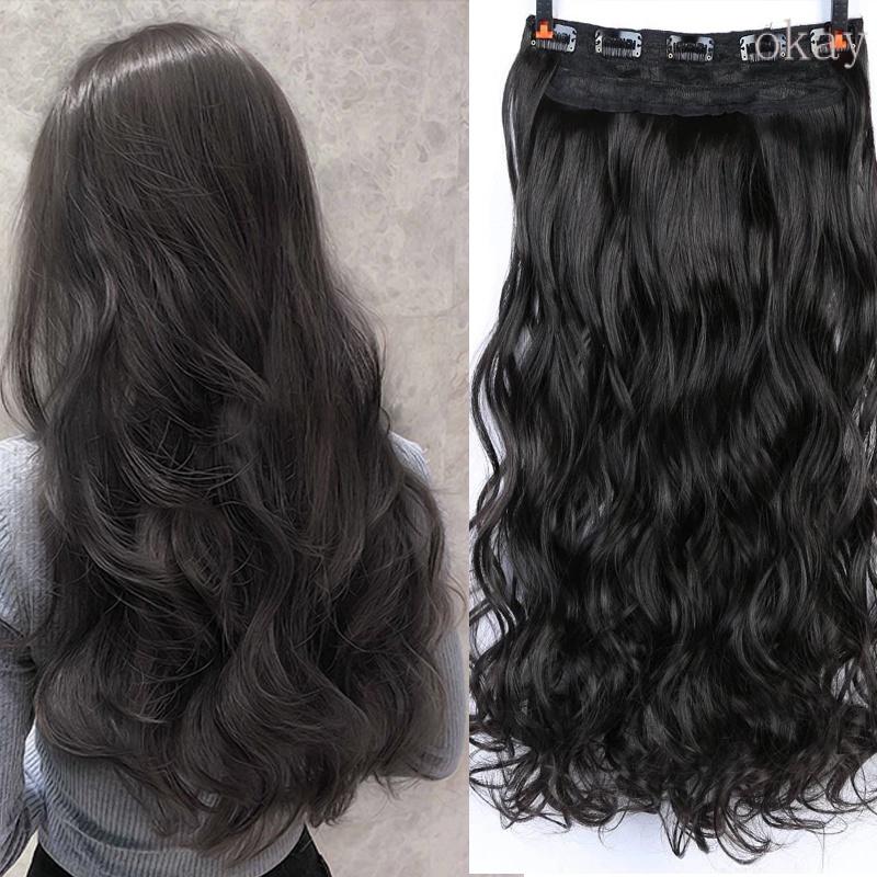 Natural synetic h wig, long square h piece, 5 clips, 22 inches ...