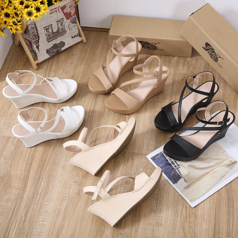 [JING] New 3 inch Wedge Leather High Heel Sandals for Women - TikTok ...