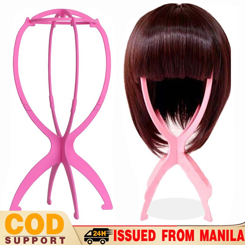Female Wig Stand Wig Holder Portable Premium Pink Full Head wig ...