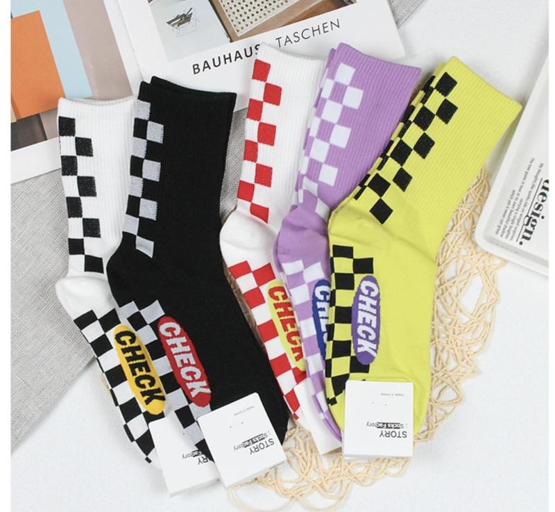Korean Socks | Checkered Iconic Socks - TikTok Shop Philippines