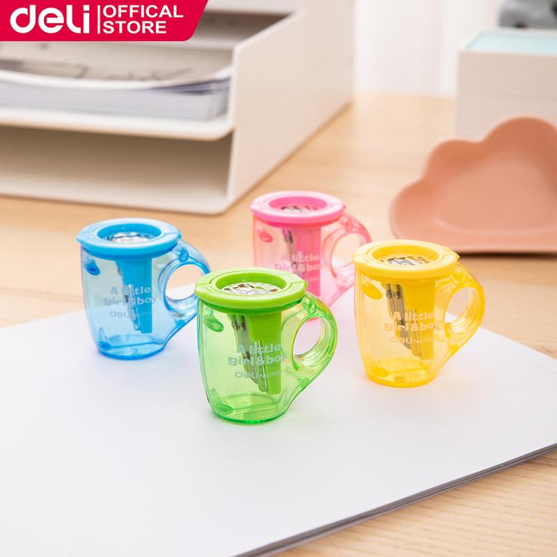 Deli E0551 Pencil Sharpener Translucent Canister Design 1pc School ...