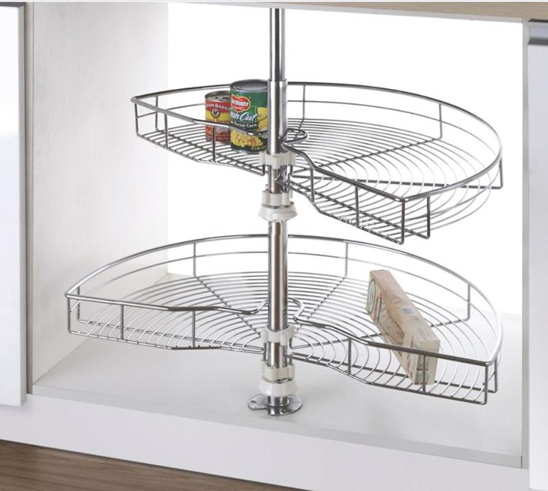 Corner Pull-out Condiments Basket Tray Stainless 180 Degree Revolving ...