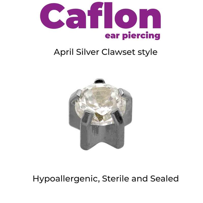 Caflon- April Clawset 3mm Stud Earrings Hypoallergenic, Sterile ...