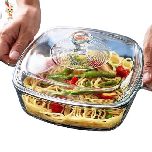 WittyHome High Quality Square Microwaveable Tempered Glass Bowl ...