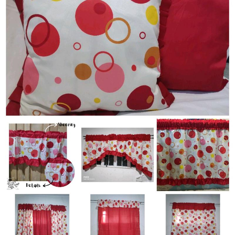 CHARM RED 2 matchy MATCHy design CURTAIN geena fabric - TikTok Shop ...