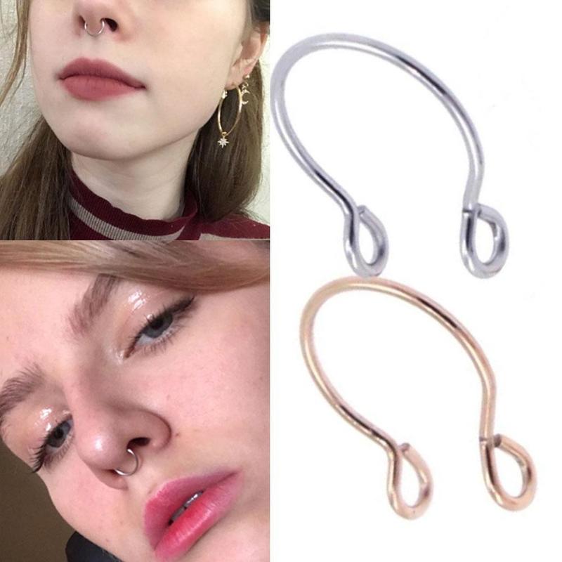 Fashion Fake U Shape Nose Clip Hoop Ring Stainless Piercing Non ...