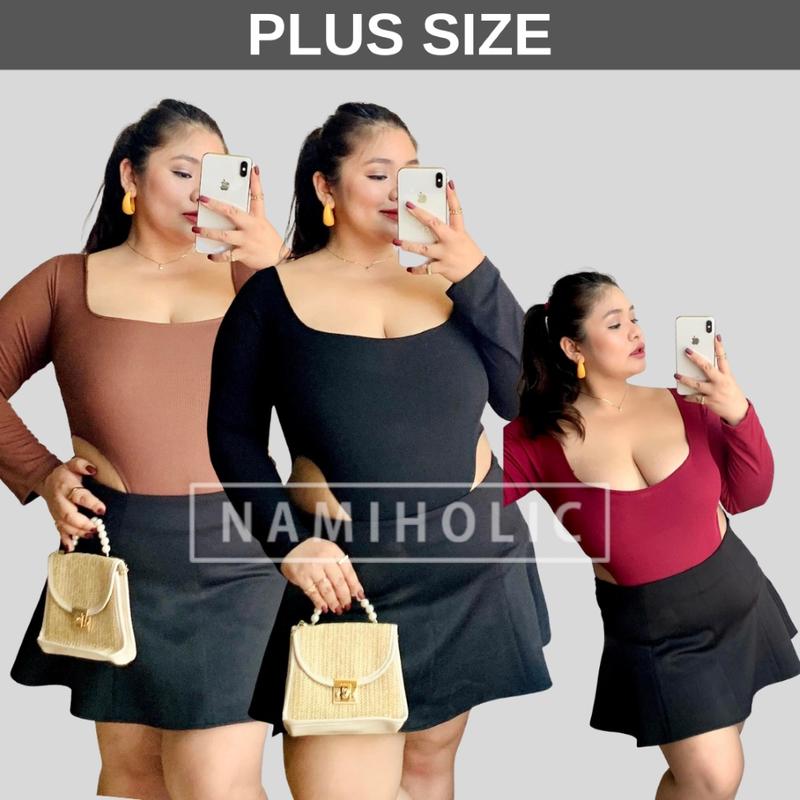 Namiholic PLUS SIZE Hubadera High Cut Bodysuit | Knitted Fabric - TikTok Shop Philippines