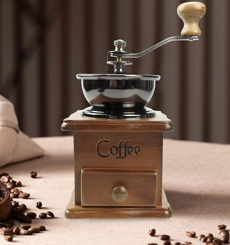 Manual Coffee Grinder, Vintage Style Wooden Hand Grinder Han - TikTok ...