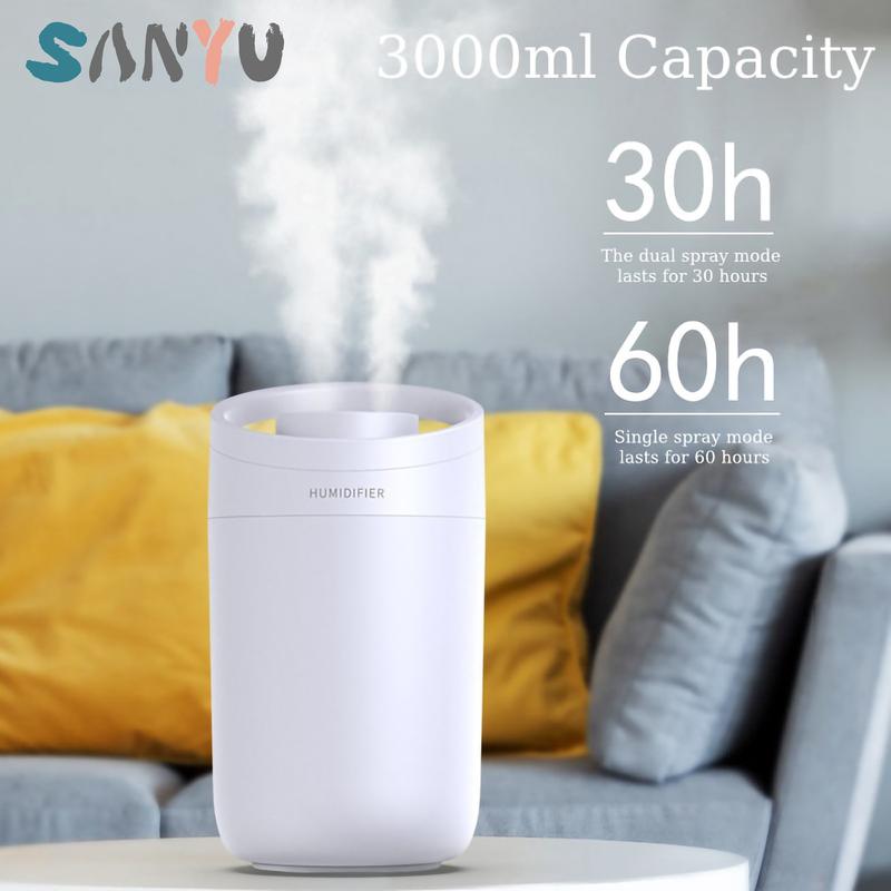 3L Double nozzle humidifier with essential oil large diffuse - TikTok ...