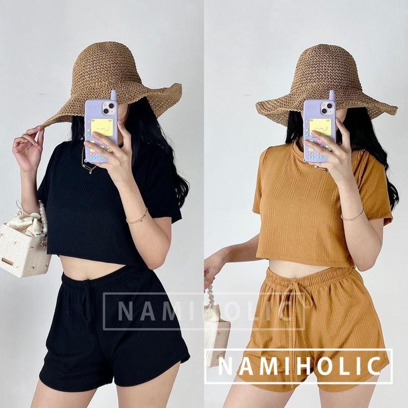 Namiholic Niana Tshirt Short Knitted Terno | Knitted Fabric - TikTok Shop Philippines