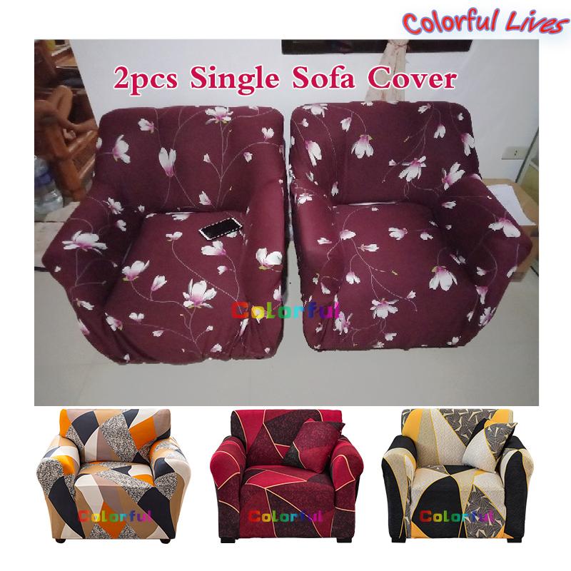 2pcs Single Sofa Cover Elastic and Soft 1seater Sofa Cover Set - TikTok ...